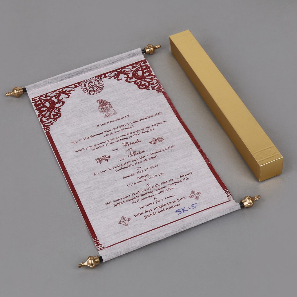 Scroll Wedding Cards | Scroll Wedding Invitation Cards in Bangalore ...