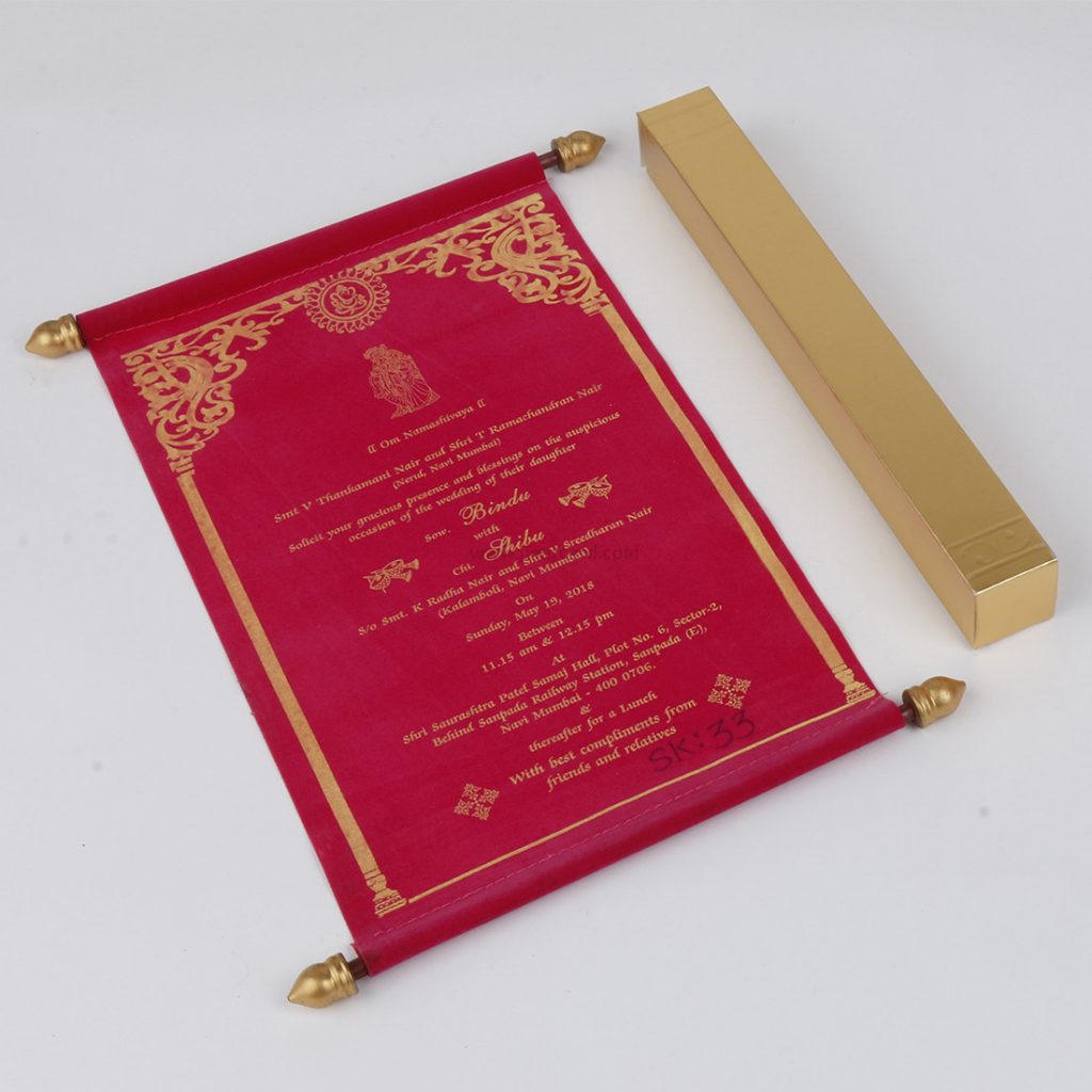 buy scroll wedding cards, buy scroll wedding invitations online - Jimit ...