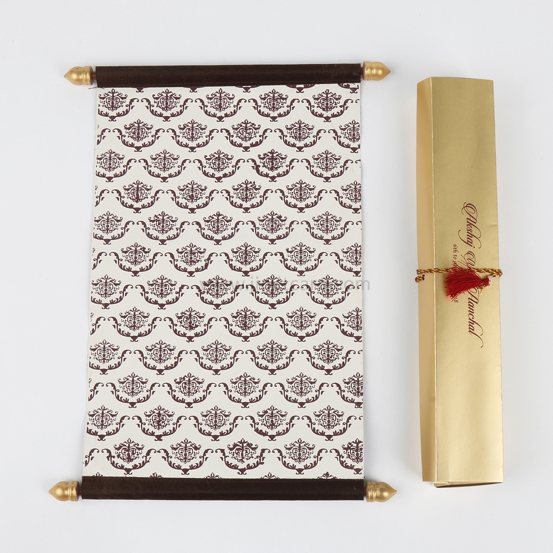 Royal Indian Wedding Invitation Scroll