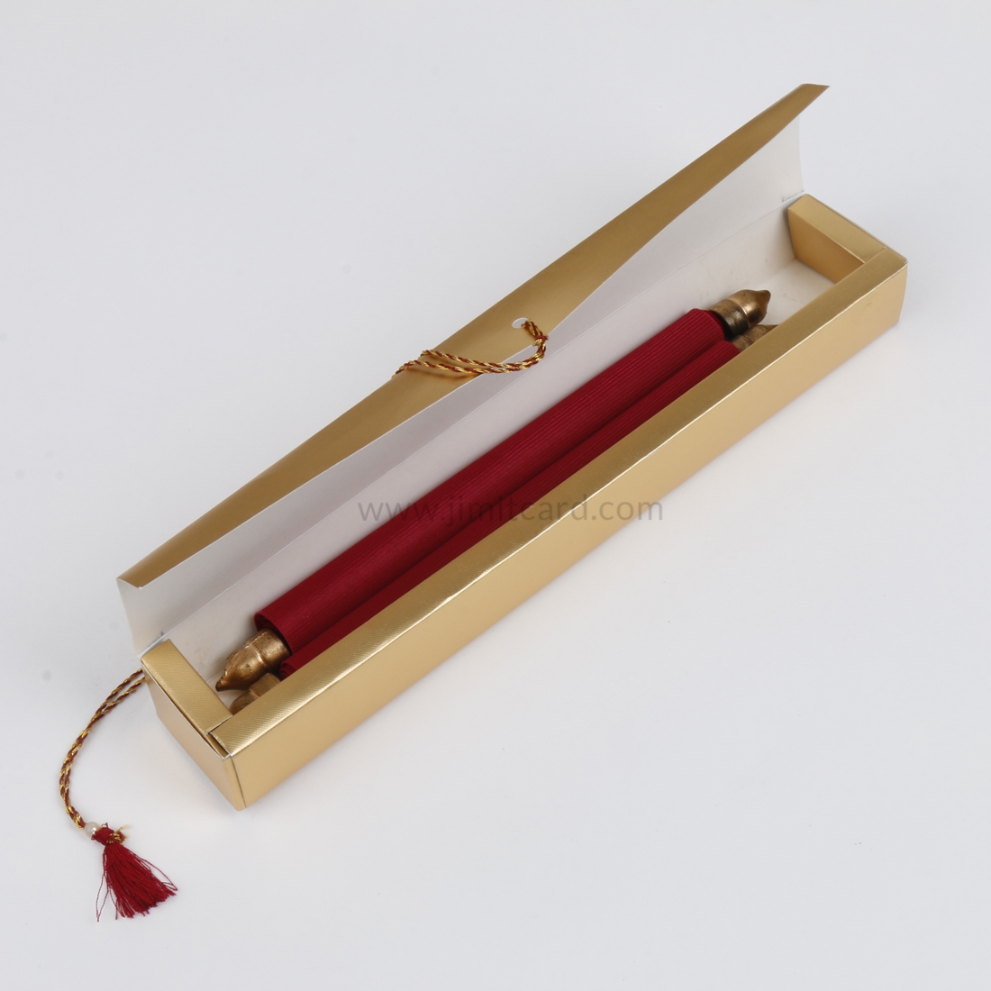 Marriage scroll invitations, Red Color scroll invitations Cards - Jimit ...