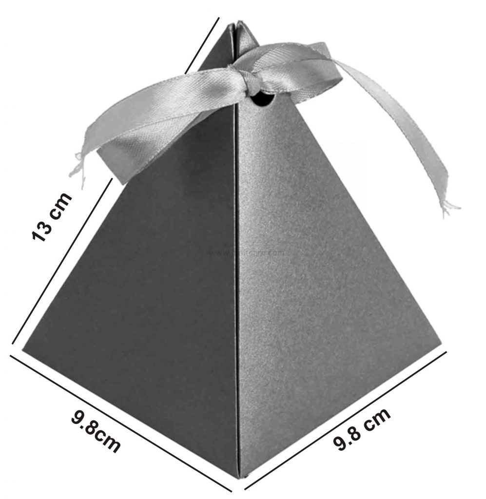 Pyramid Shape Chocolate Packing Gift Favor Box (White Color)