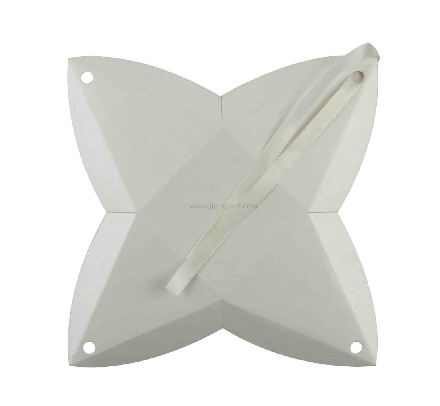 Pyramid Shape Chocolate Packing Gift Favor Box (White Color)