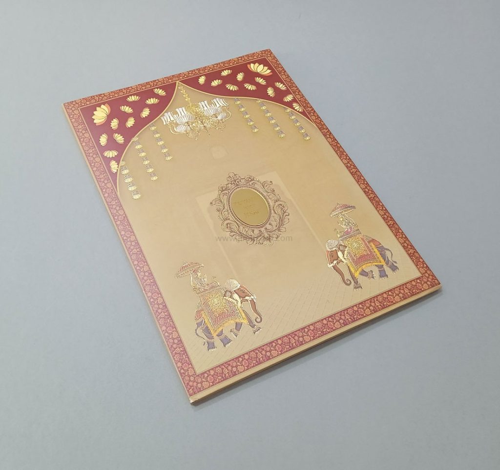 Royal & Exclusive Hardbound Wedding Invitation Card | 2765GM - Jimit Card