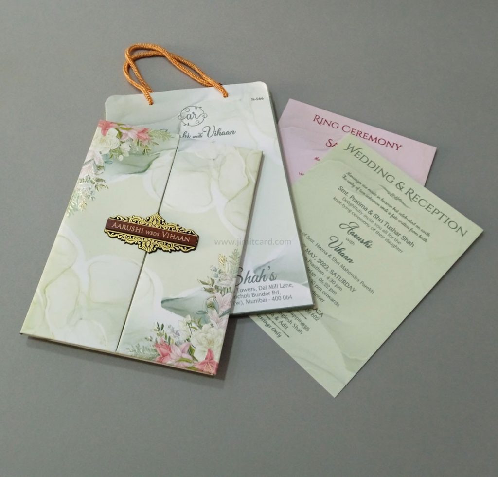 Royal & Exclusive Floral Pattern Printed Invitation Card | 566VN ...