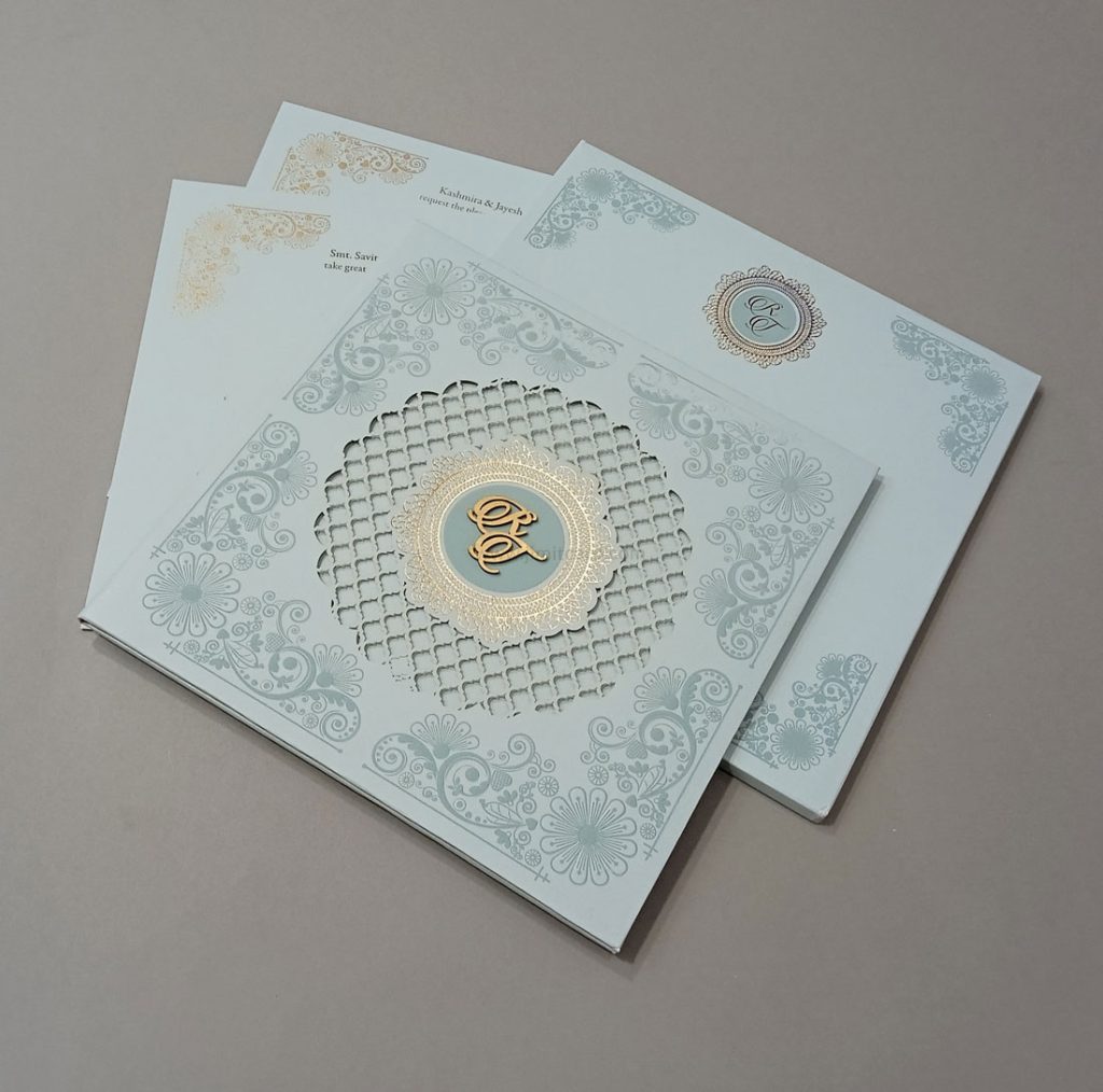 Royal & Exclusive Hardbound Invitation Card With Laser Cut Pattern ...