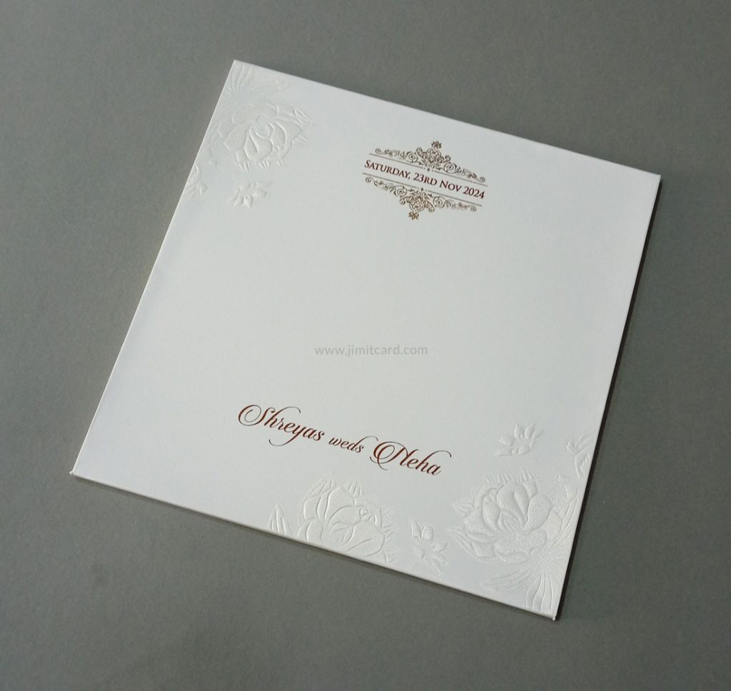 Floral Print Invitation Card | 502JC - Jimit Card