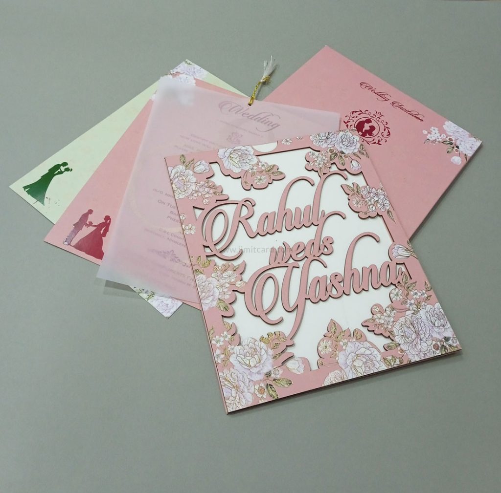 Buy Designer Laser Cut Wedding Invitation Cards Online From Jimit Cards