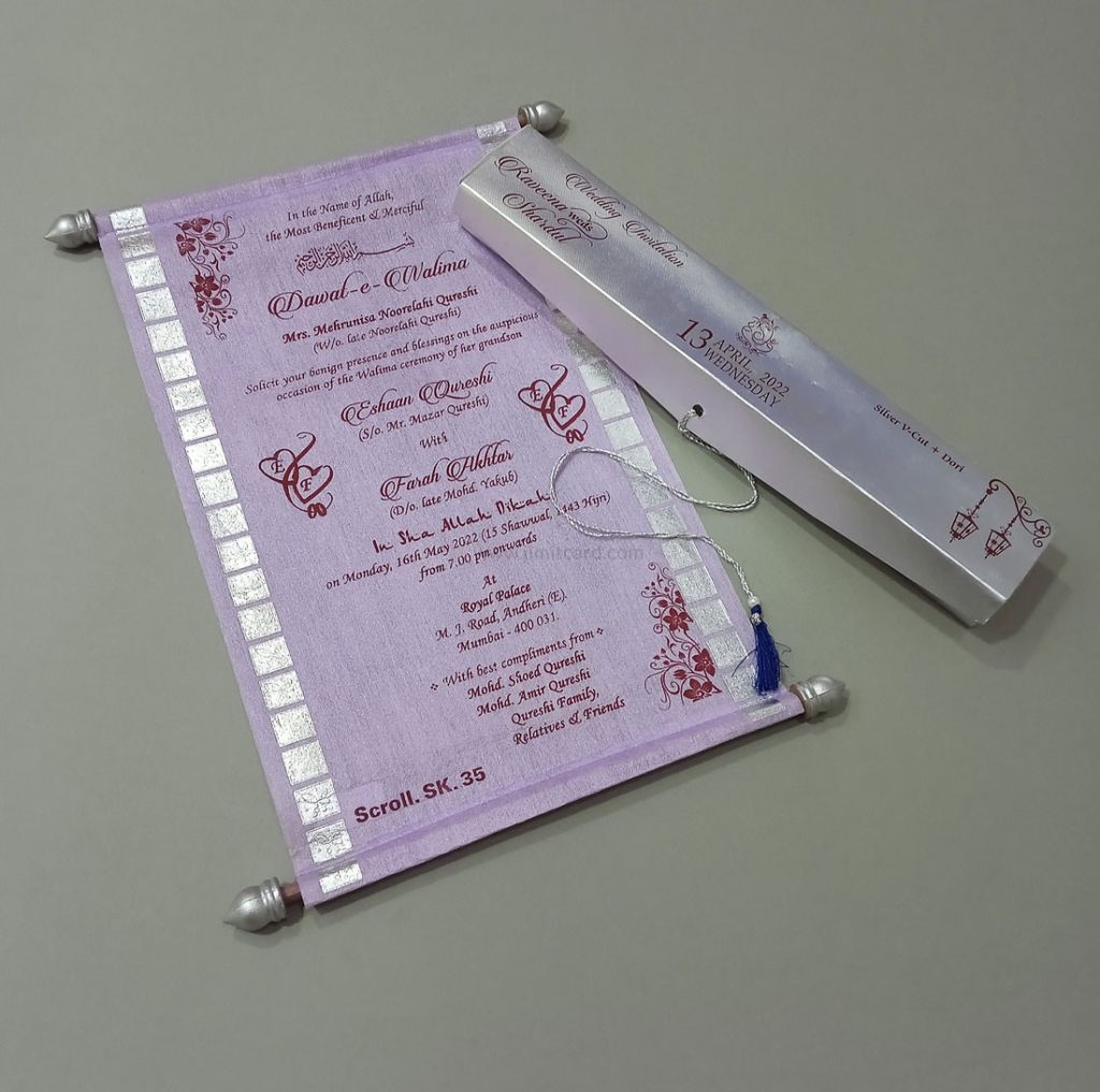 buy scroll wedding cards, buy scroll wedding invitations online - Jimit ...