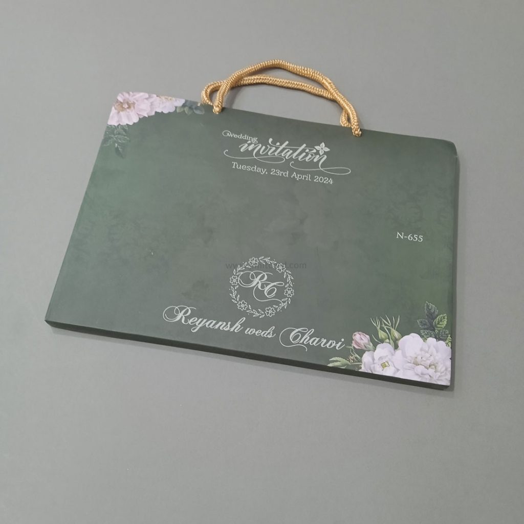 Middle Door Open Style Hardbound Marriage Invitation Card | 655VN ...